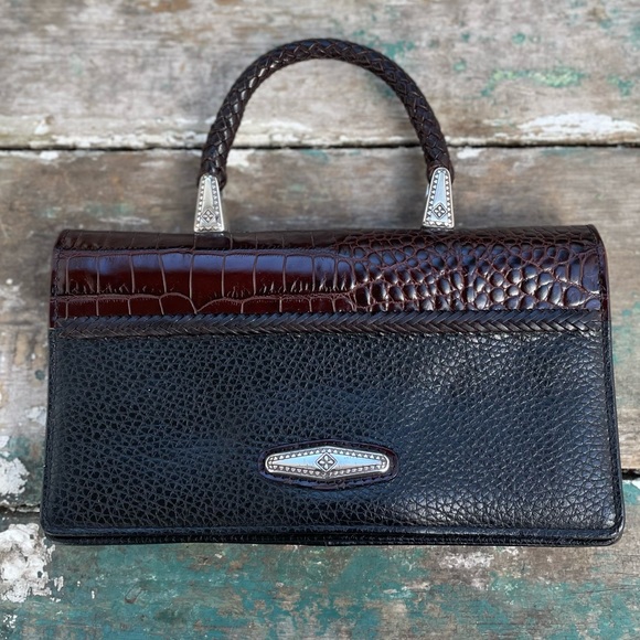 Brighton | Bags | Brighton Black Brown Leather Organizer Wallet | Poshmark